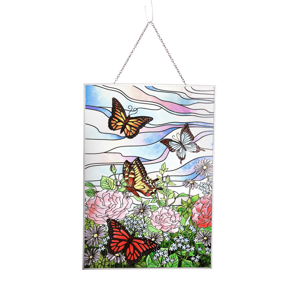 16” Rectangle Suncatcher— Butterfly - Dionysus Artcrafts - Wind Chime ...