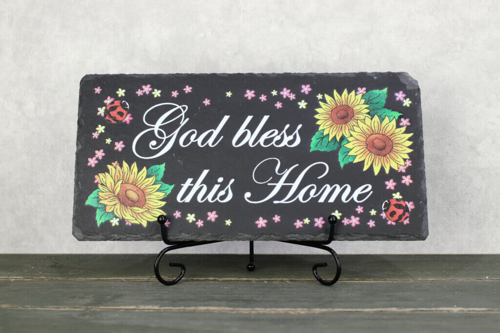 12” Slate Stone Table Décor with Color Printing - Dionysus Artcrafts ...